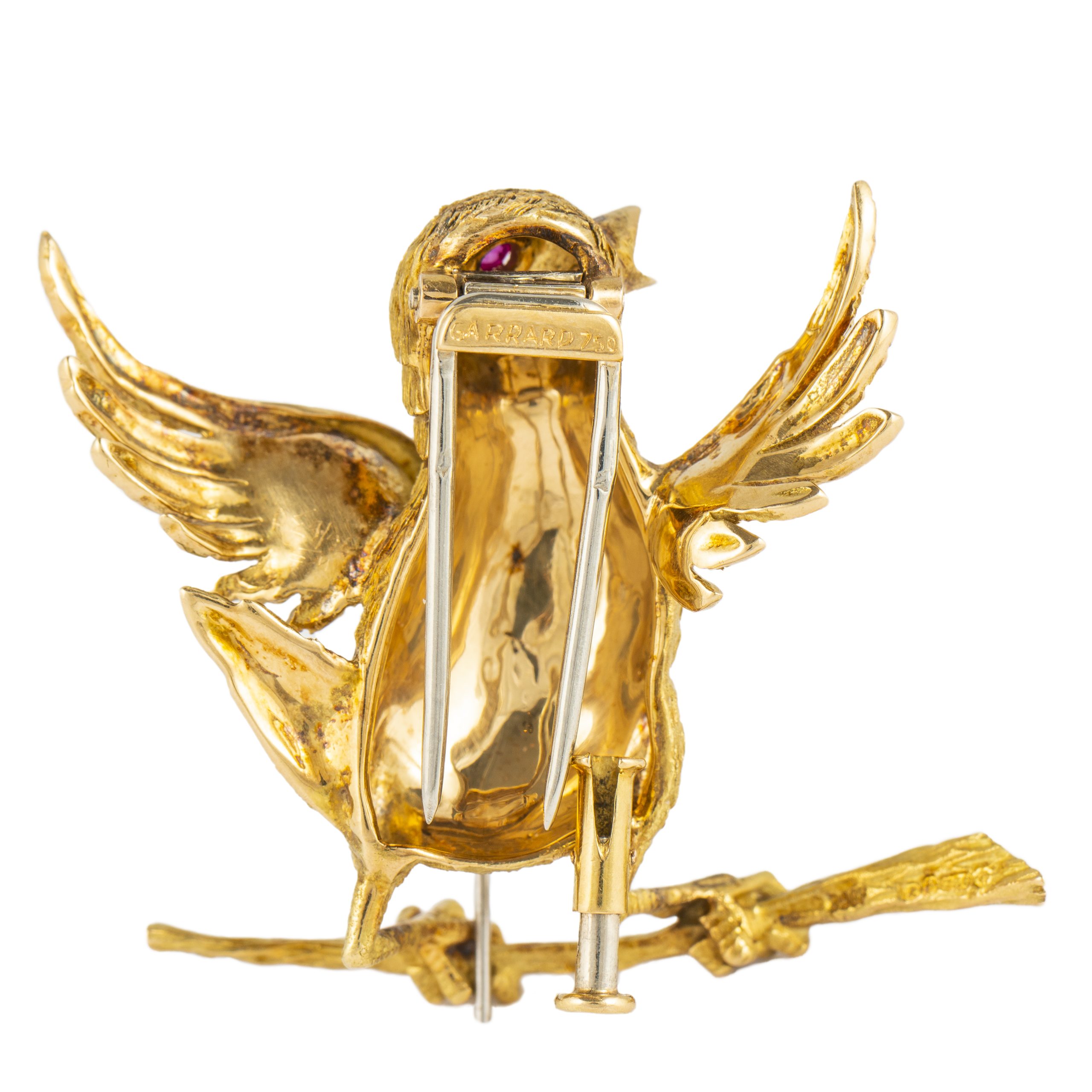 English 18k Gold Chirping Chick Brooch, Garrard & Company, 1970s ...