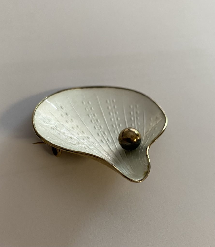Norwegian Enamel Shell Brooch, 20th century | Marie Betteley Antique ...