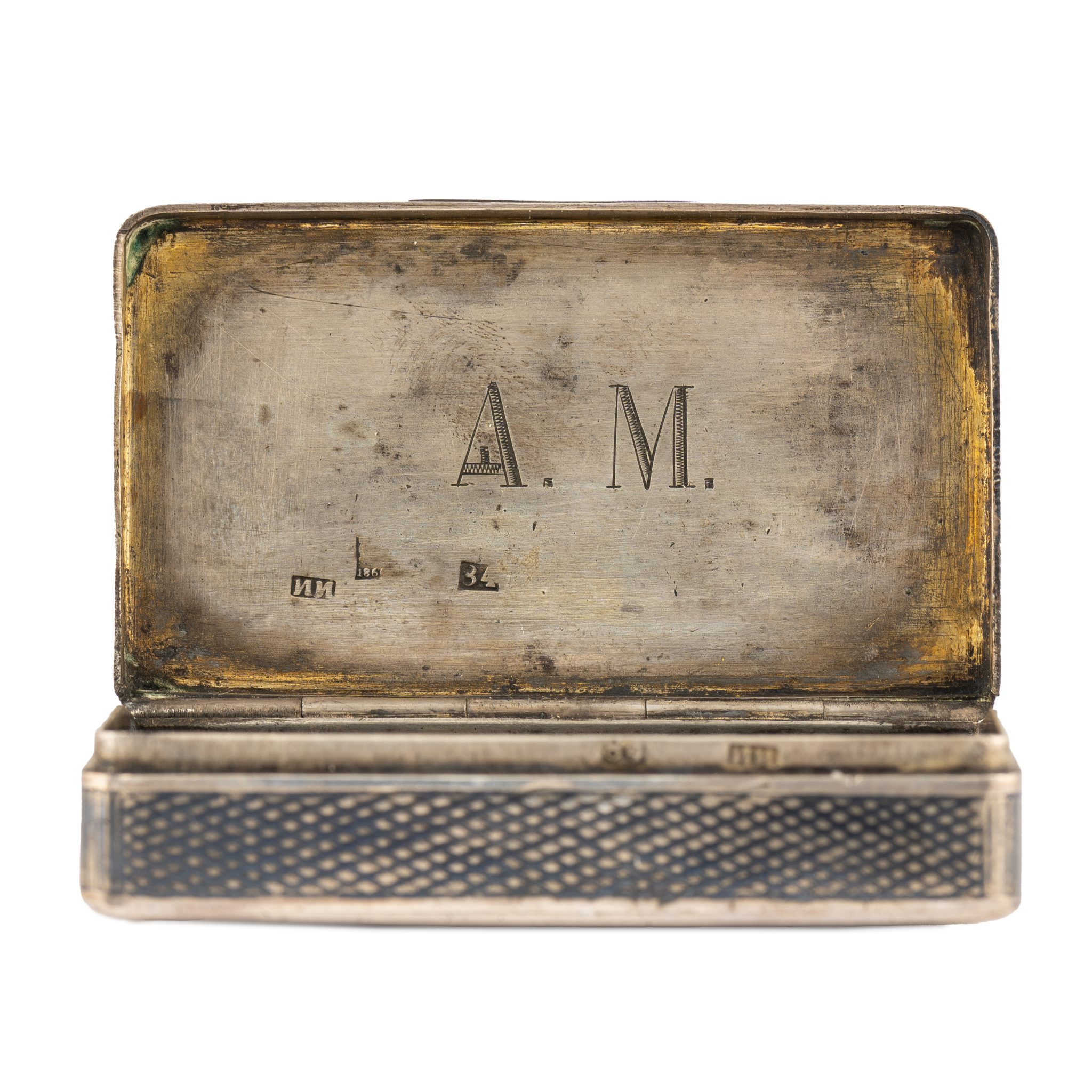 Russian Imperial-era Silver Nielloed Snuff Box, Moscow, 1866 | Marie ...