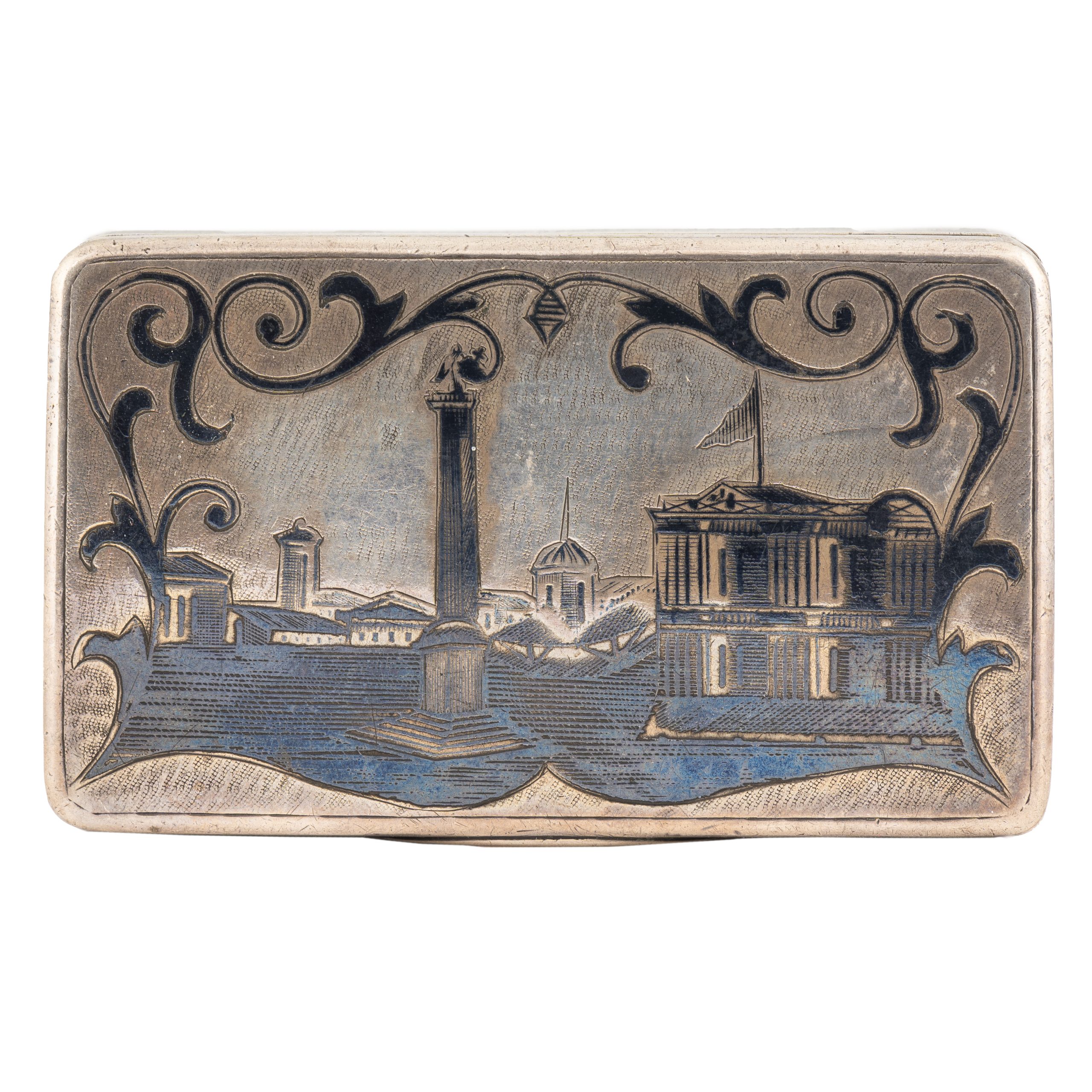 Russian Imperial-era Silver Nielloed Snuff Box, Moscow, 1866 | Marie ...